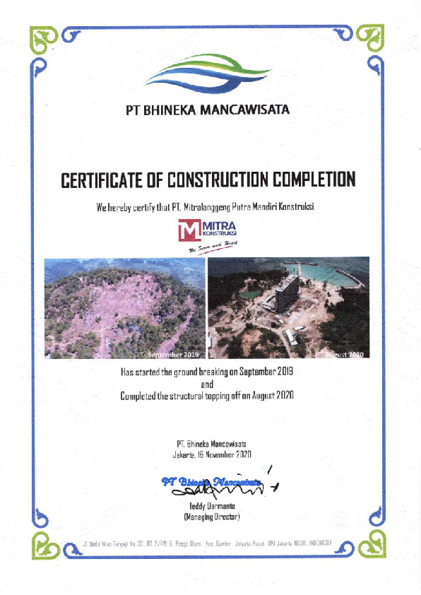 Mitra Konstruksi - Certification